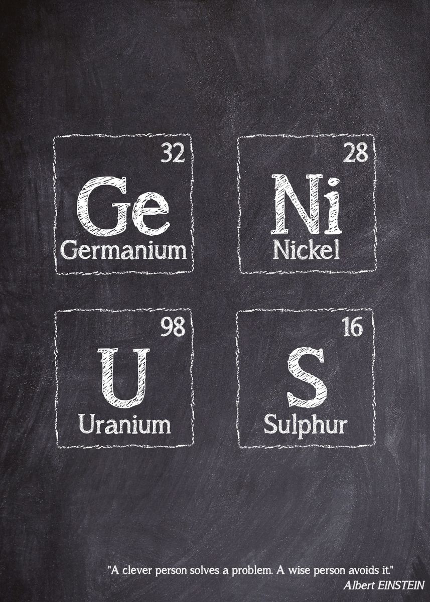 'Genius Periodic Table' Poster, picture, metal print, paint by Safivern ...