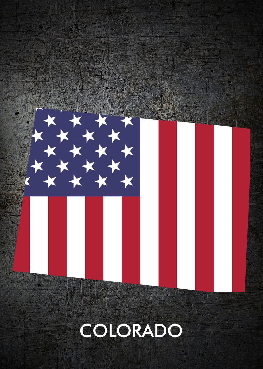 'Colorado Metal Flag' Poster, picture, metal print, paint by Atomic ...