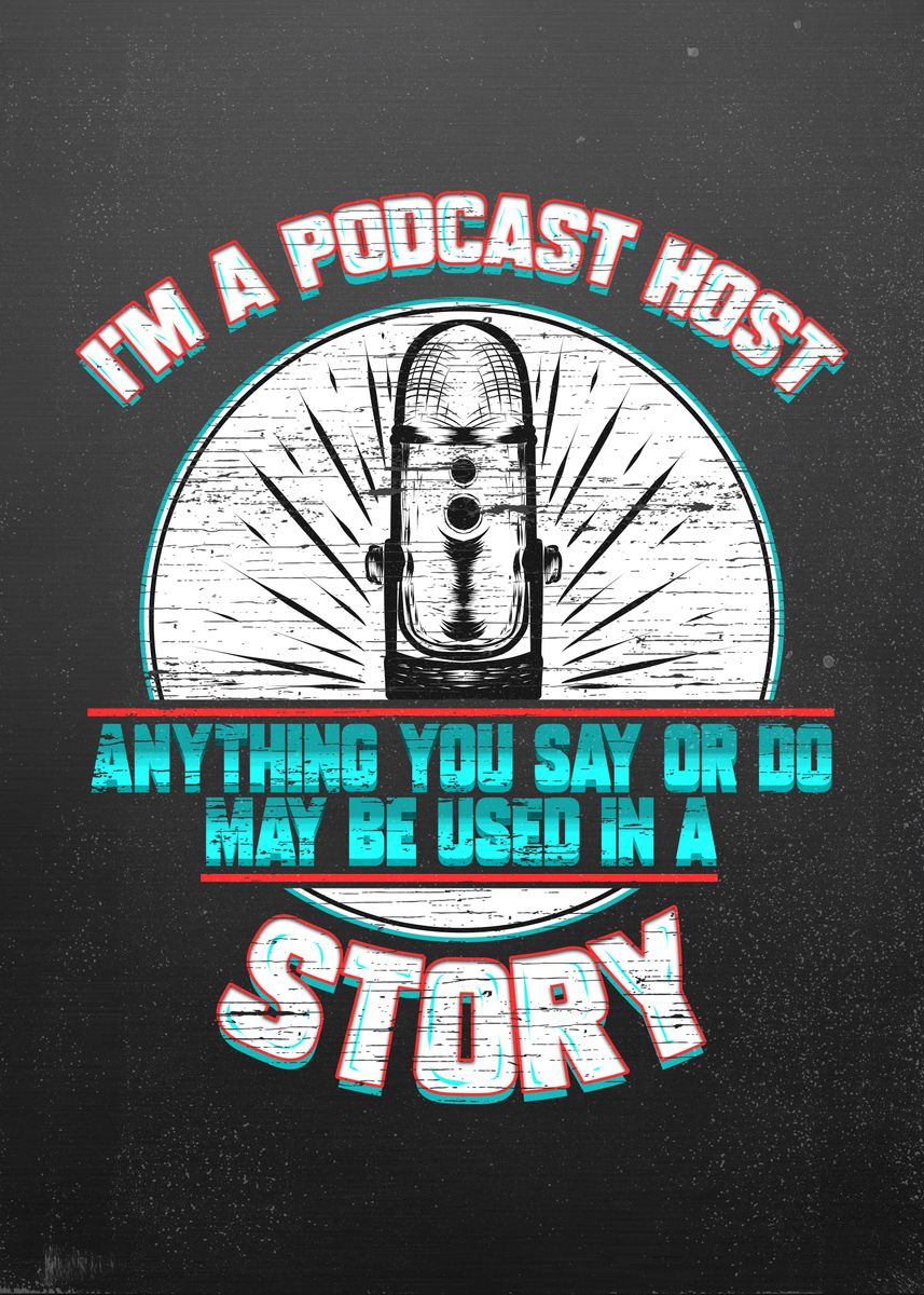 'Podcast Radio Show Host' Poster, picture, metal print, paint by Biglui ...