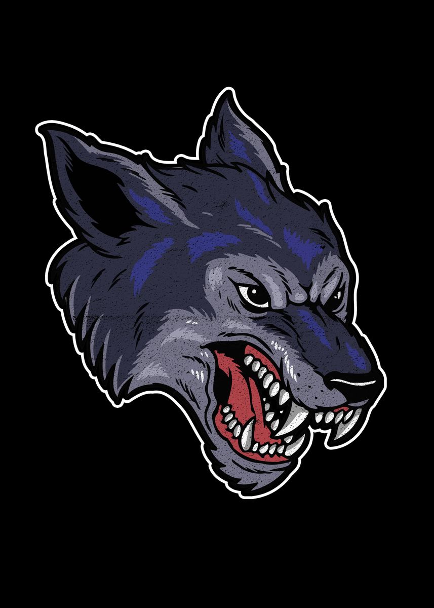 'Cartoon Wolf' Poster, picture, metal print, paint by HumbaHarry ...
