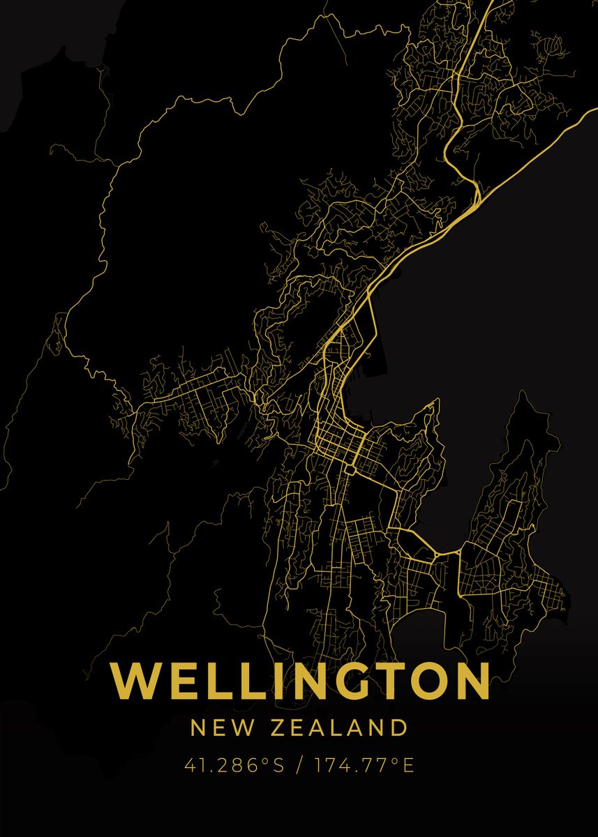 'Wellington New Zealand' Poster by Conceptual Photography | Displate