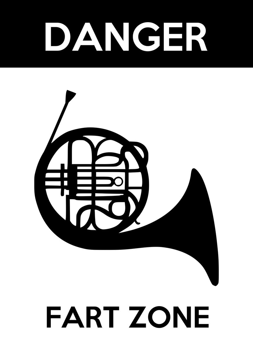 'DANGER FART ZONE BRASS' Poster, picture, metal print, paint by Atomic ...