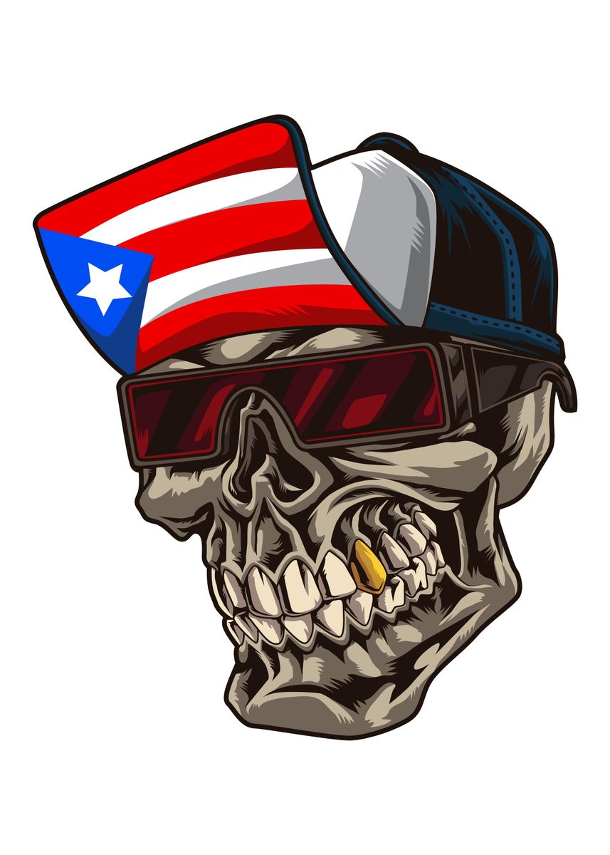 'Puerto Rican Skull' Poster by Anziehend | Displate