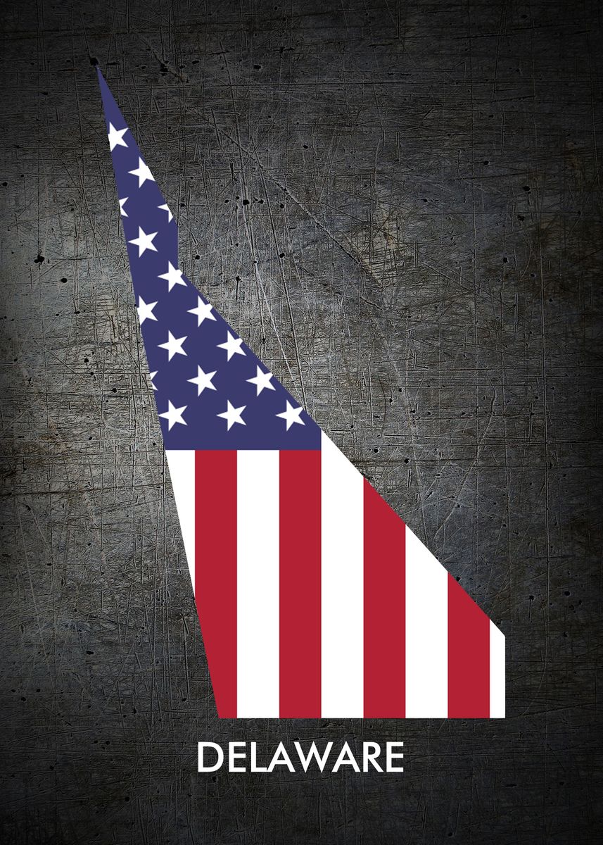 'Delware Metal Flag' Poster, picture, metal print, paint by Atomic ...