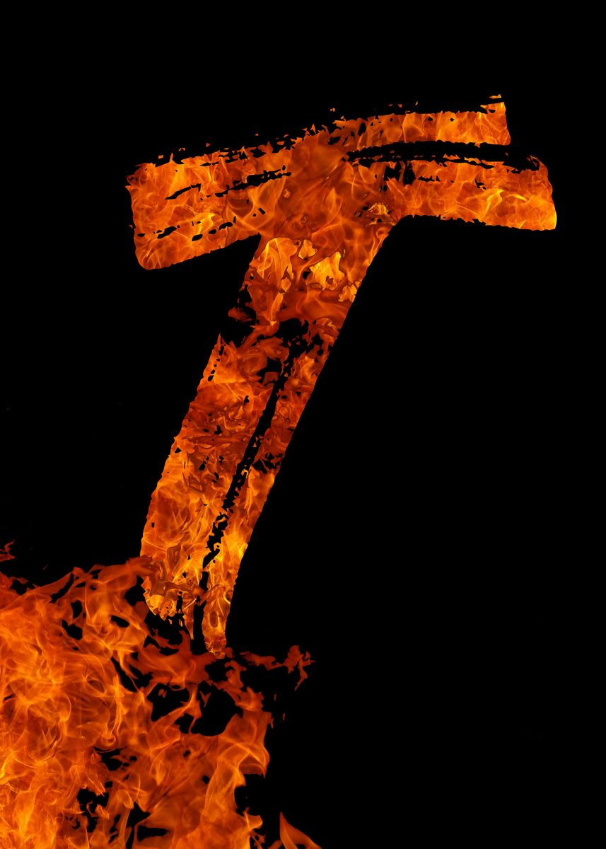 'Burning on Fire Letter T' Poster by Artistic Paradigms | Displate