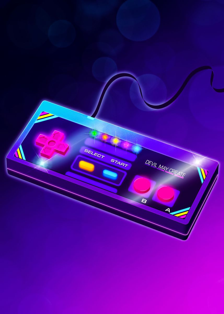 'Nintendo NES Controller' Poster, picture, metal print, paint by Devil ...