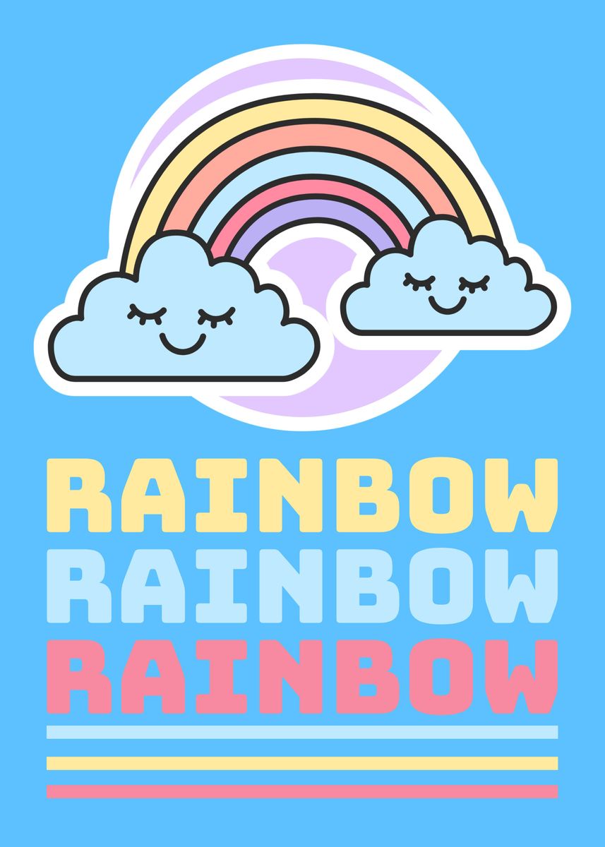 'Colorful Rainbow Clouds' Poster, picture, metal print, paint by Max ...