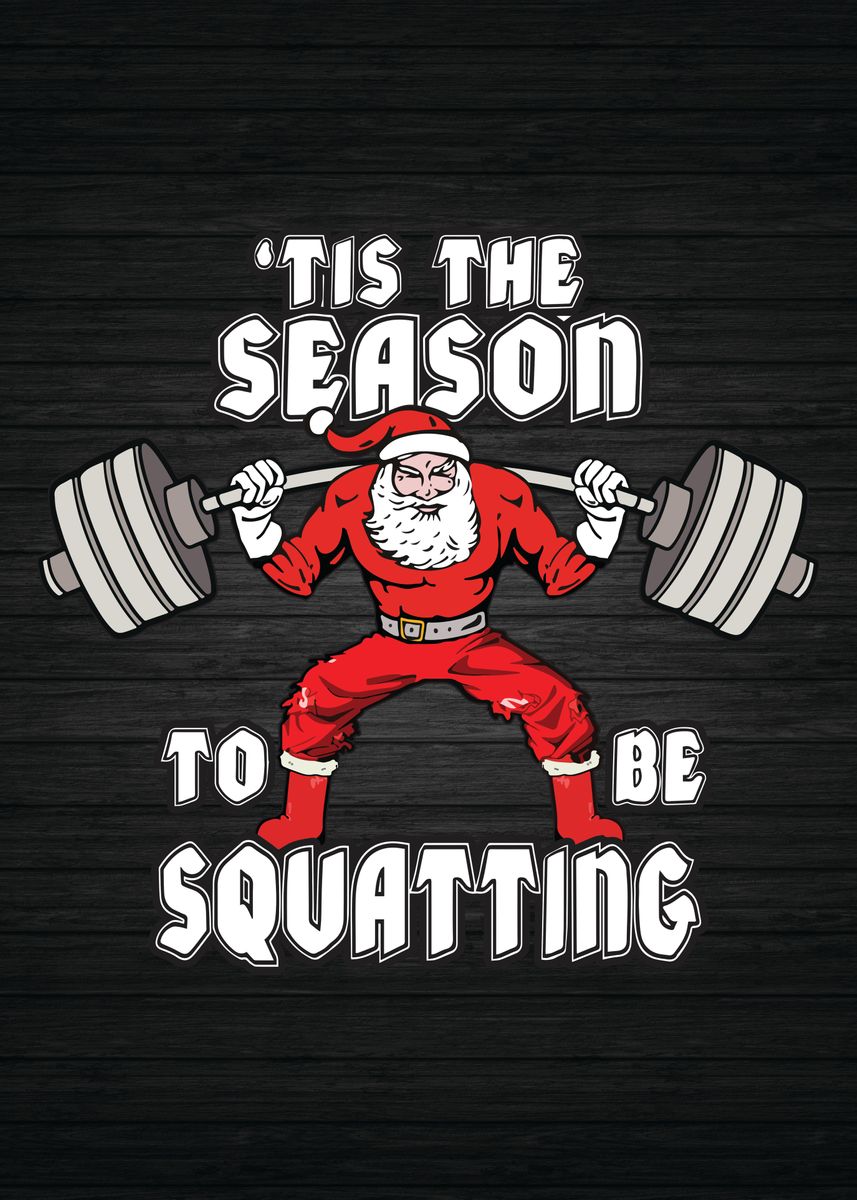 'Santa Lifting Motivation' Poster, picture, metal print, paint by CHAN ...