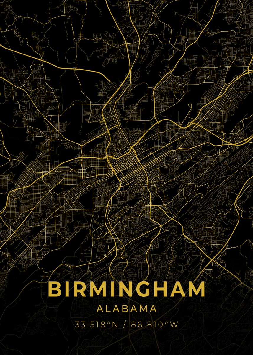 'Birmingham Alabama' Poster, picture, metal print, paint by Conceptual ...