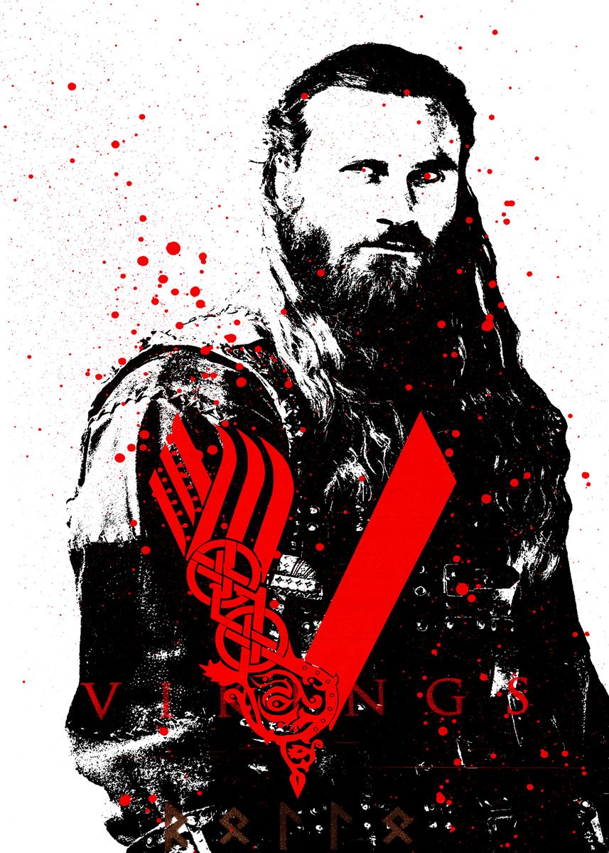 'Rollo Lothbrok Vikings' Poster, picture, metal print, paint by ...