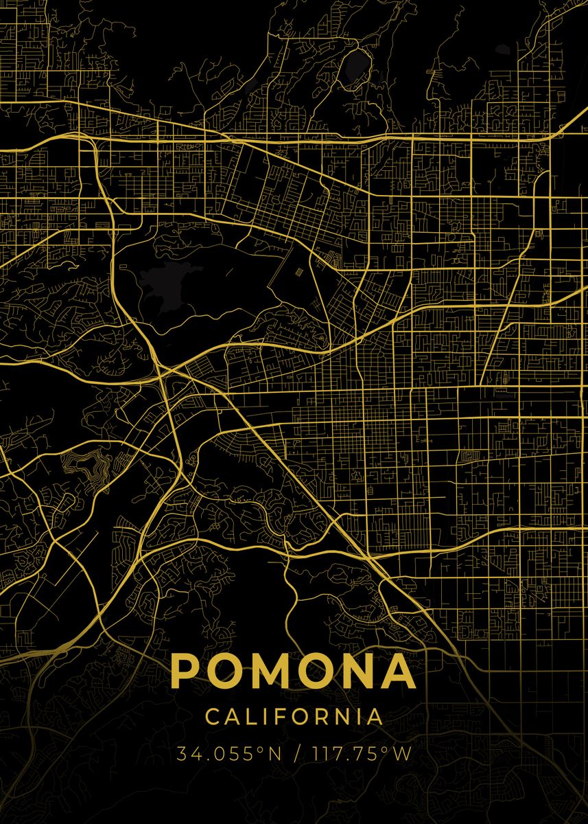 'Pomona California' Poster, picture, metal print, paint by Conceptual ...