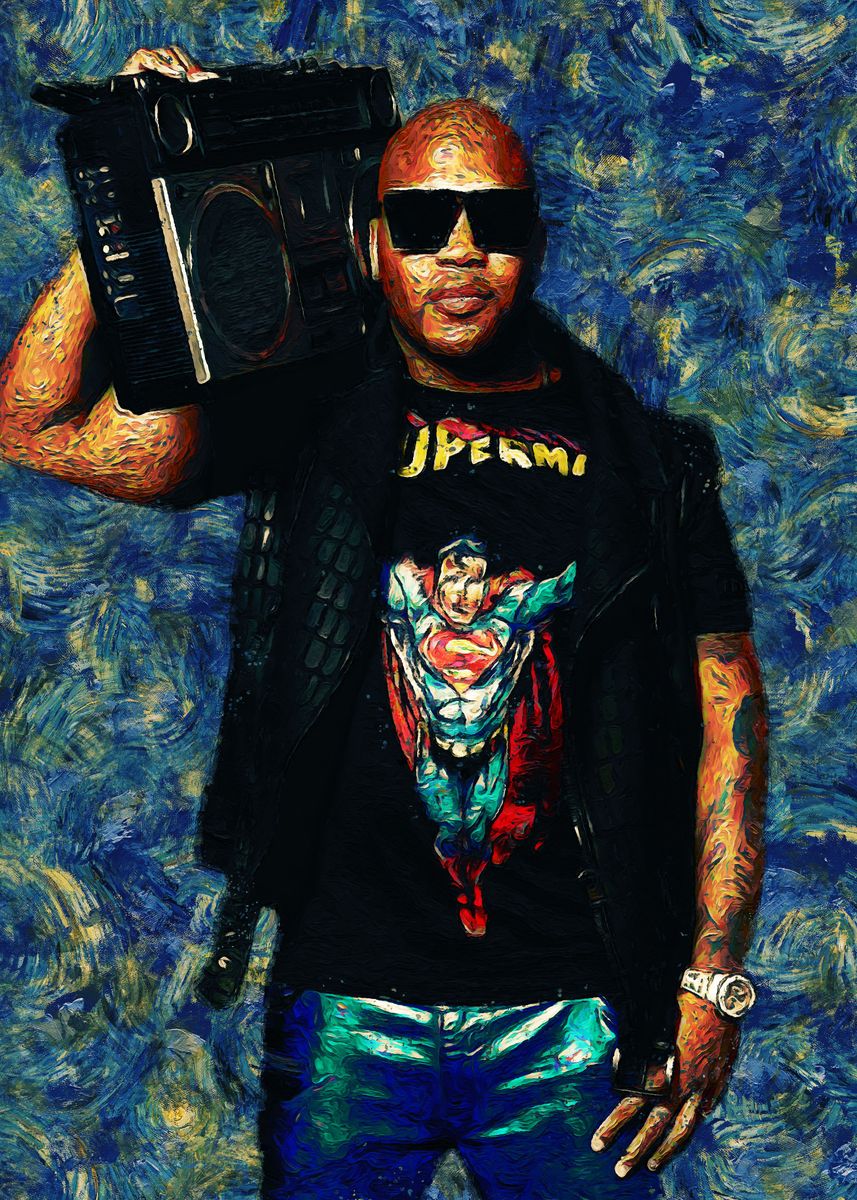 'Flo Rida' Poster, picture, metal print, paint by ru ke | Displate