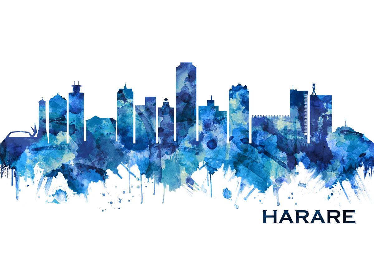 'Harare Zimbabwe Skyline' Poster by Towseef Dar | Displate