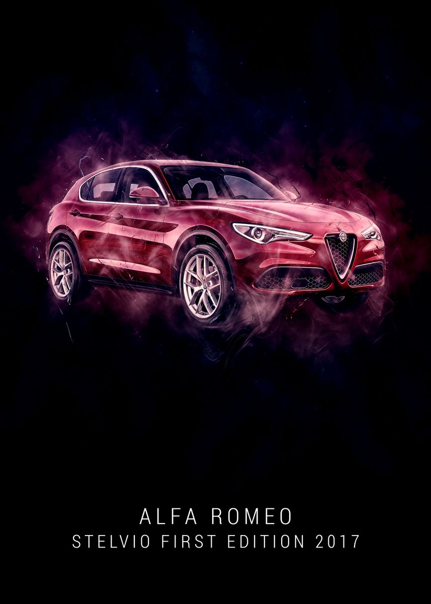 'Alfa Romeo Stelvio 2017' Poster by Colorfux | Displate