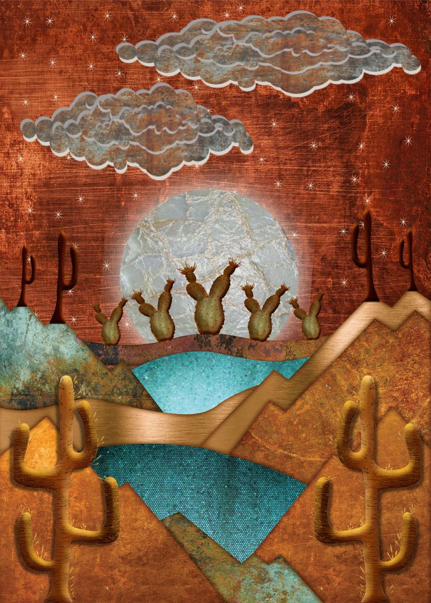 'Sonoran Sunset' Poster, picture, metal print, paint by Ellie Levine ...