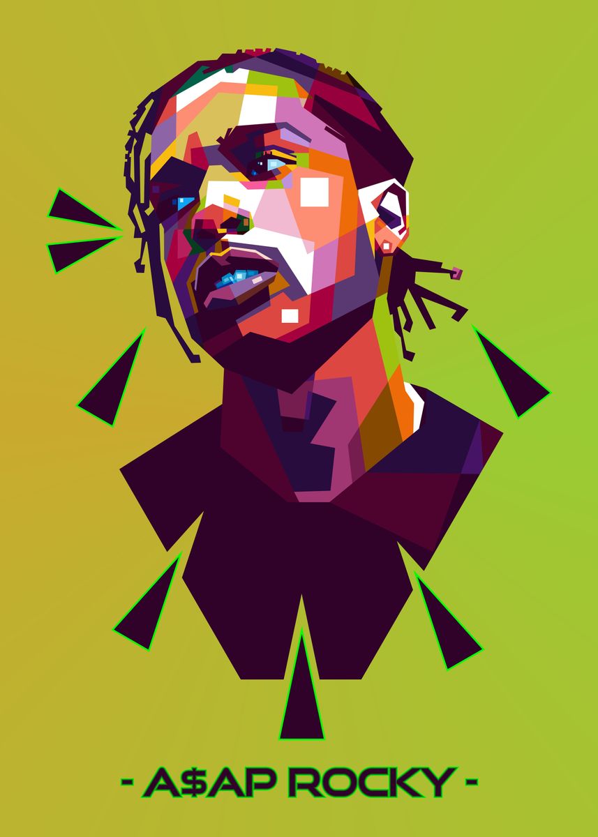 'Asap Rocky' Poster, picture, metal print, paint by baturaja vector ...