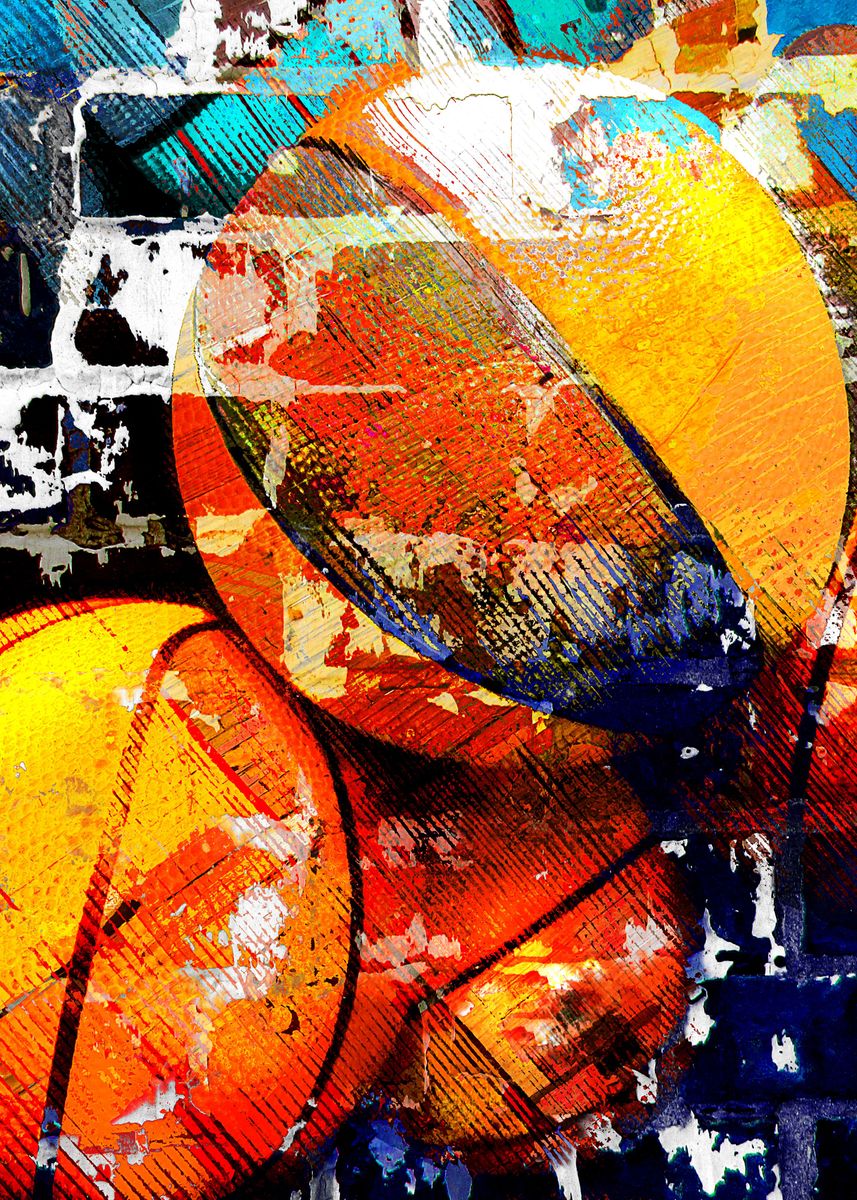 'Basketball art swoosh 113' Poster, picture, metal print, paint by ...