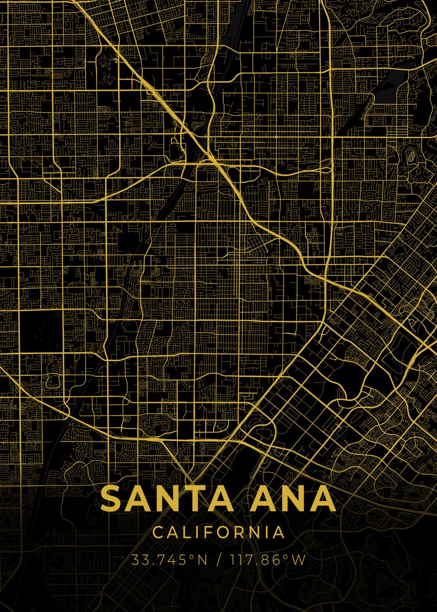 'Santa Ana California' Poster, picture, metal print, paint by ...