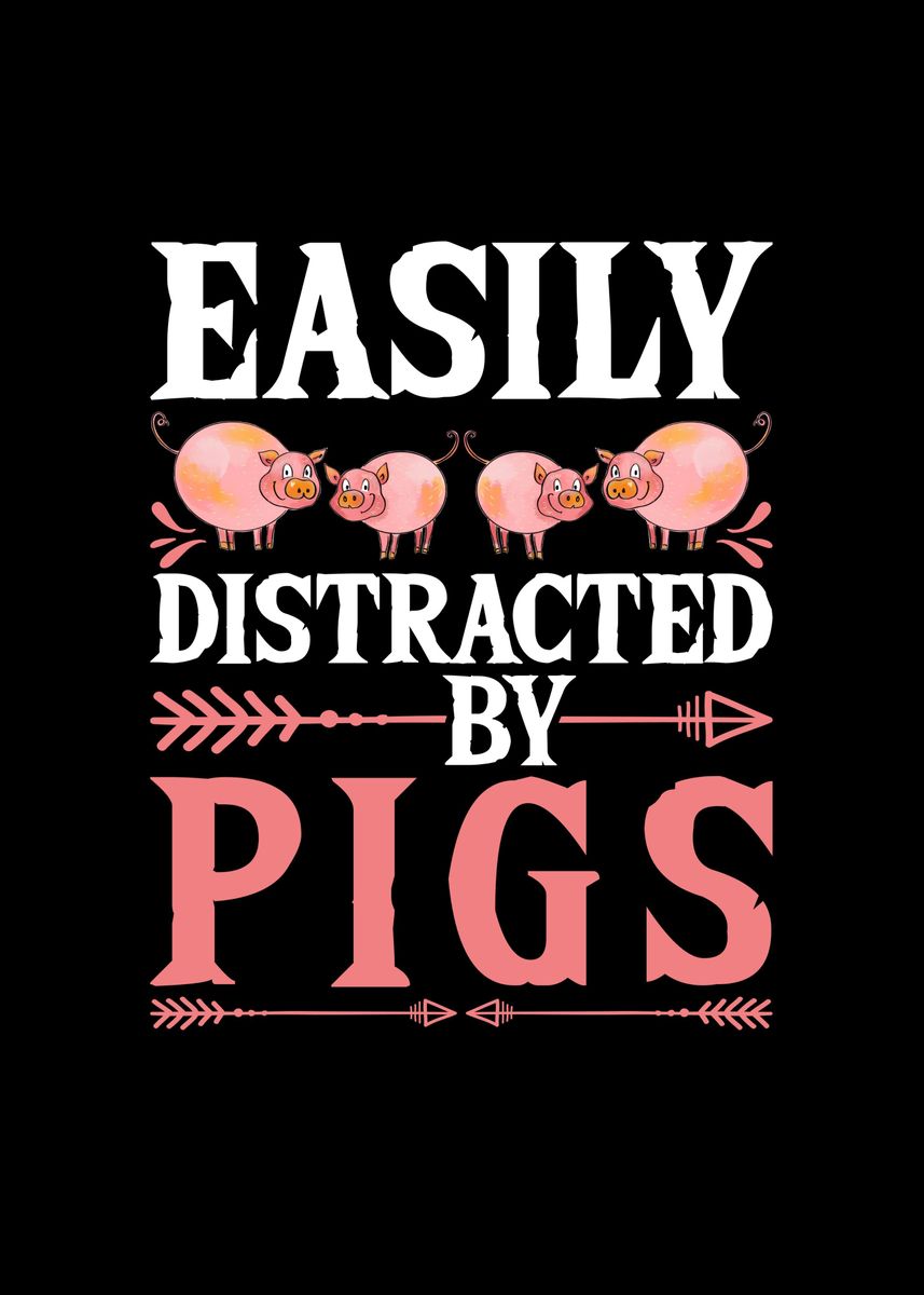 'Funny Pig Quotes Farmer' Poster, picture, metal print, paint by ...