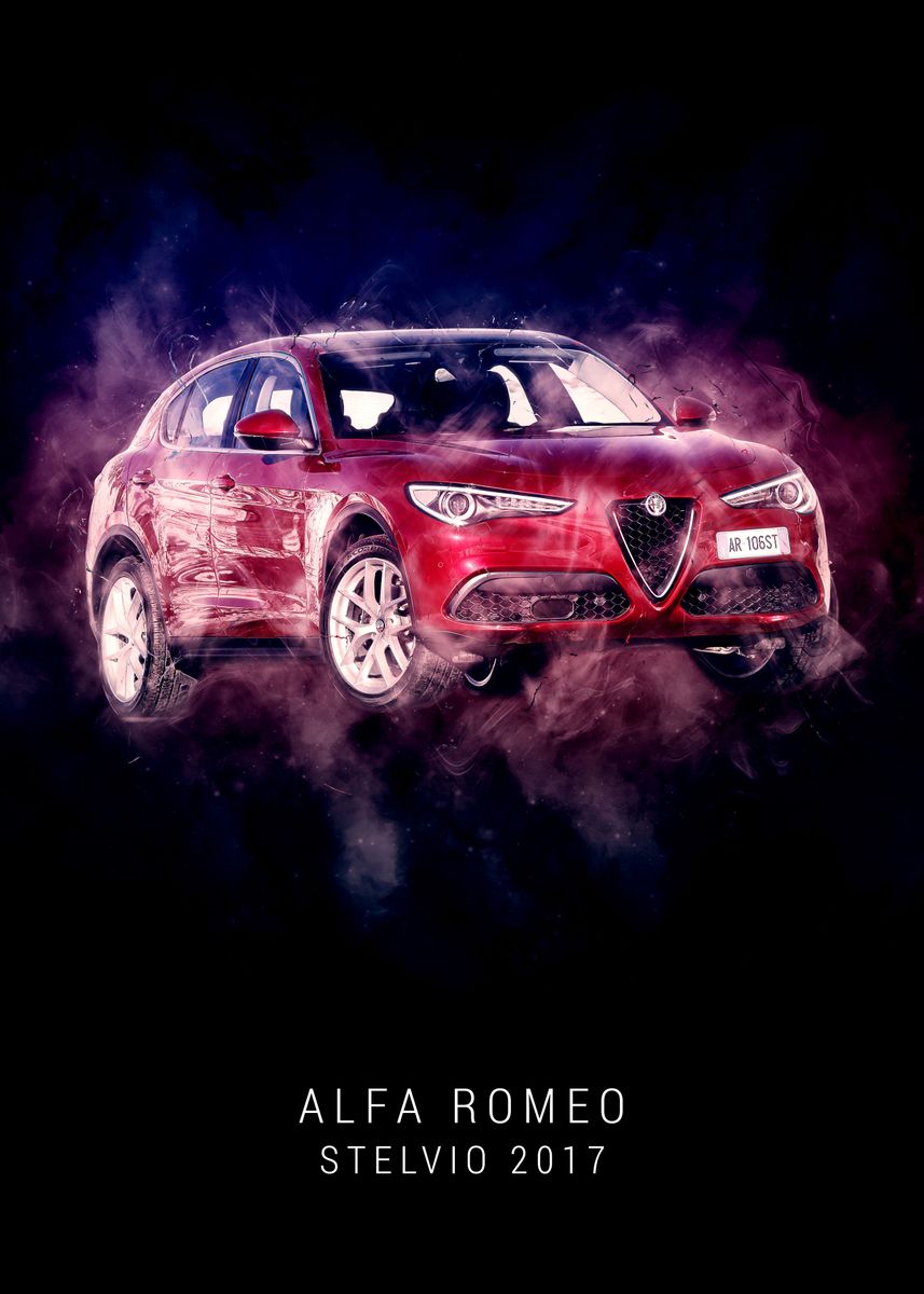 'Alfa Romeo Stelvio 2017' Poster, picture, metal print, paint by ...