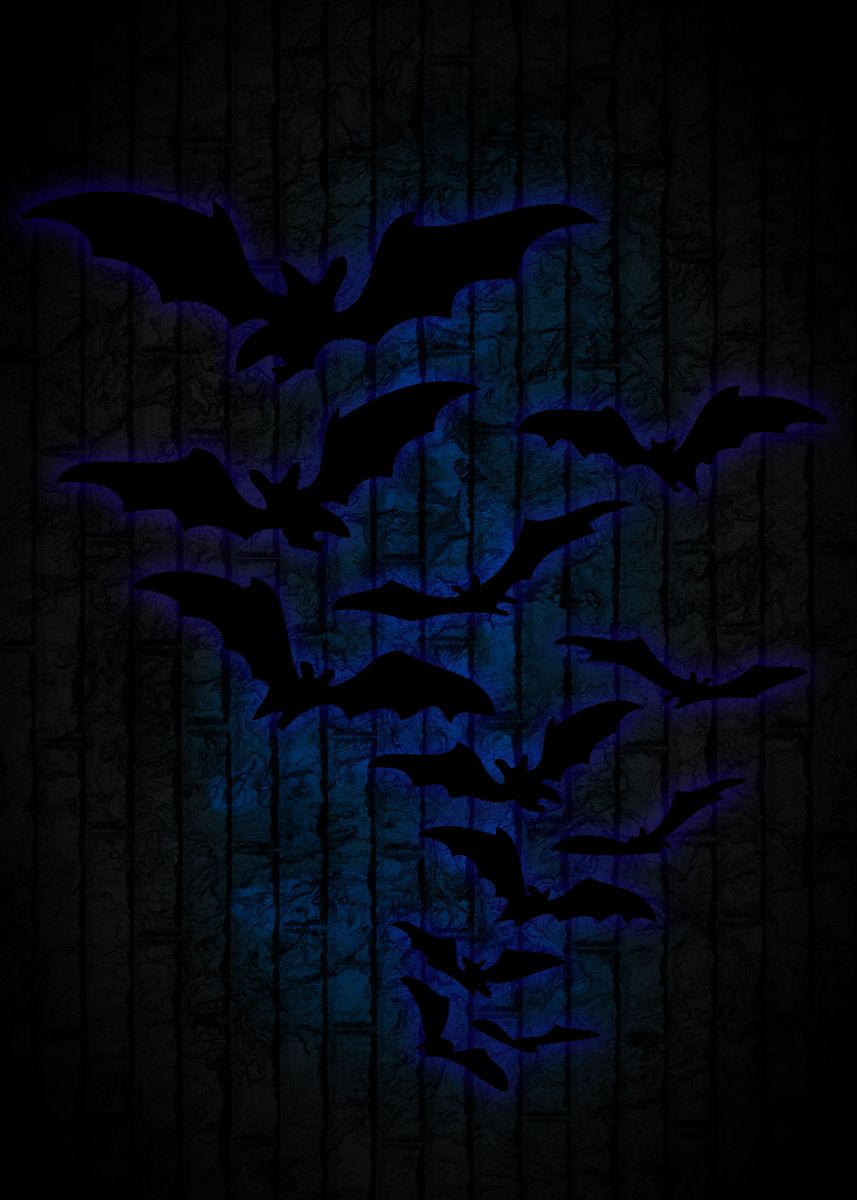 'wall with bats' Poster, picture, metal print, paint by luigi diamanti ...