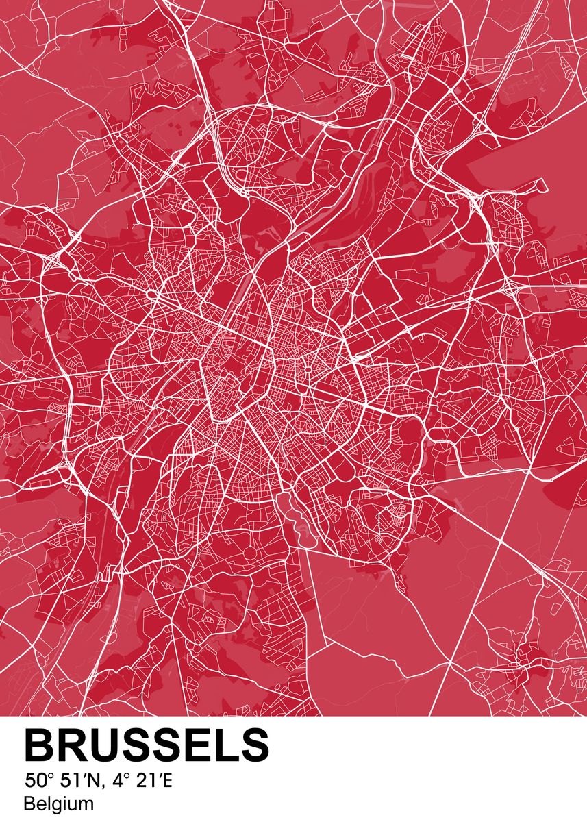 'brussels color map' Poster, picture, metal print, paint by Project X ...