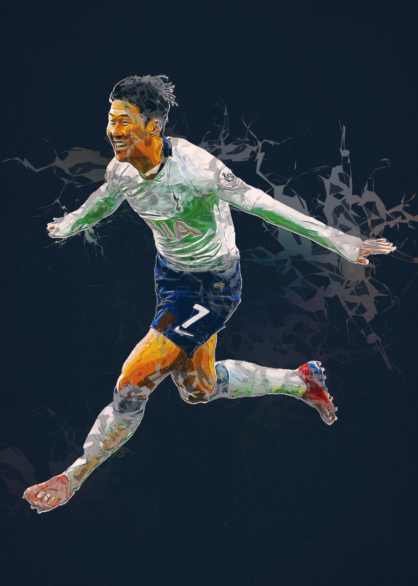 'Son Heung Min' Poster, picture, metal print, paint by Hipolito Wendorf ...