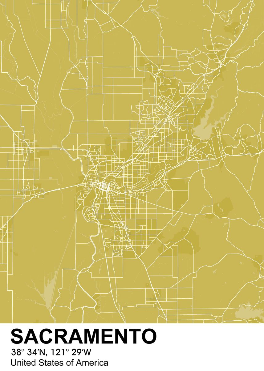 'sacramento color map' Poster, picture, metal print, paint by Project X ...