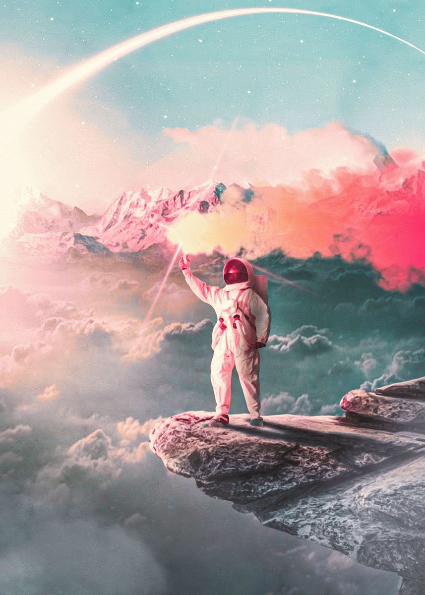 'Lost Astronaut' Poster, picture, metal print, paint by Subliminal ...