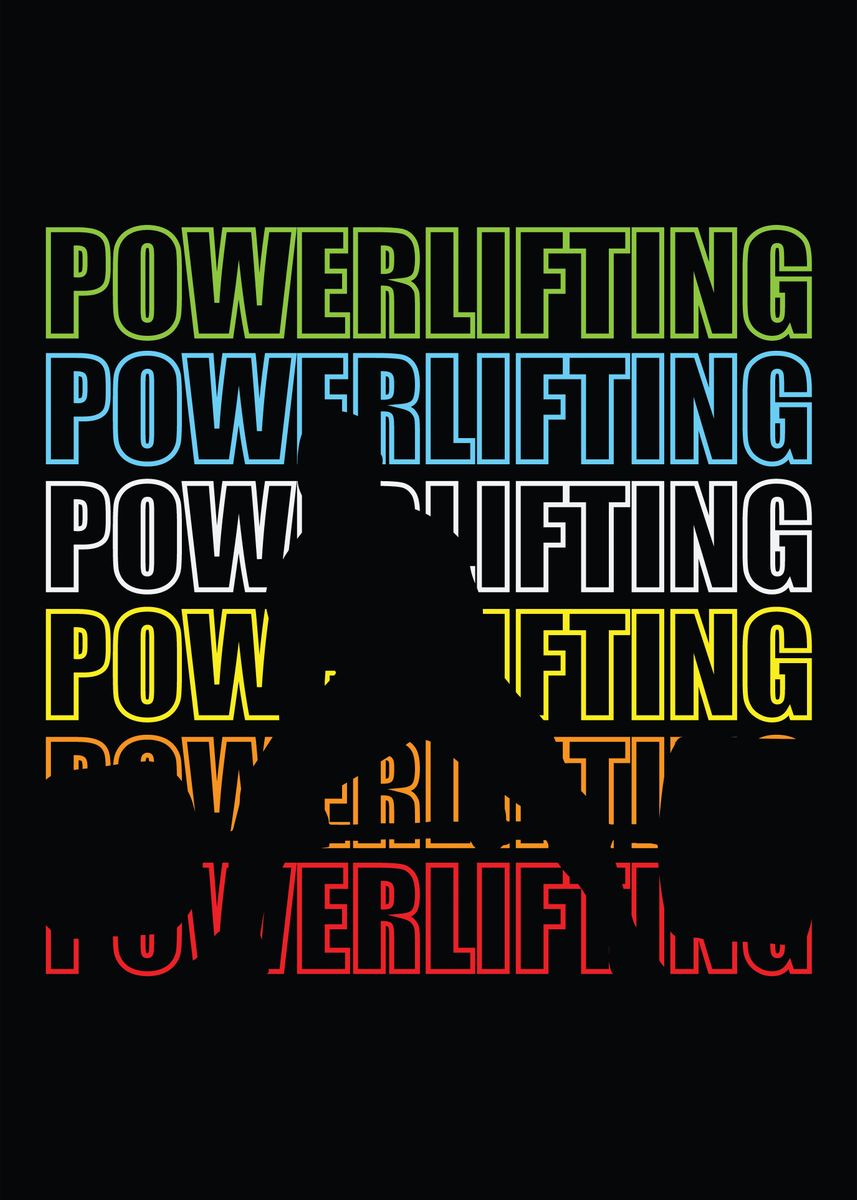 'Powerlifting Retro' Poster, picture, metal print, paint by CHAN | Displate