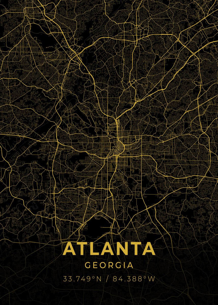 'Atlanta Georgia' Poster, picture, metal print, paint by Conceptual ...