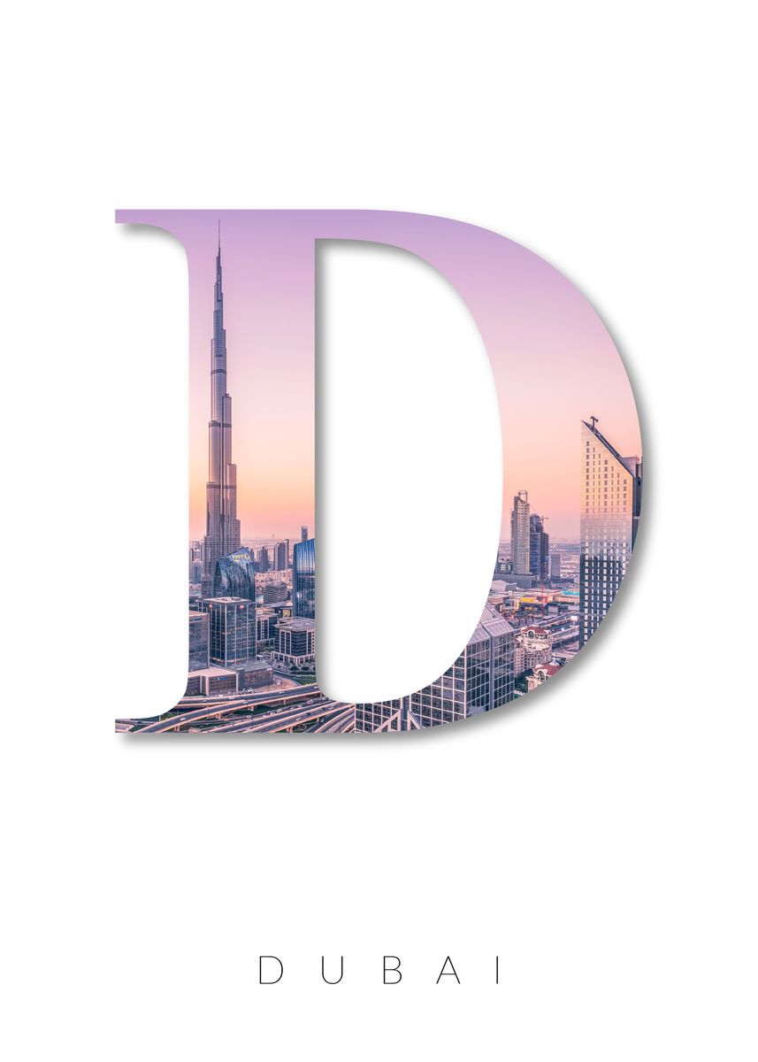 'Alphabet Letter D Dubai' Poster by dkDesign | Displate