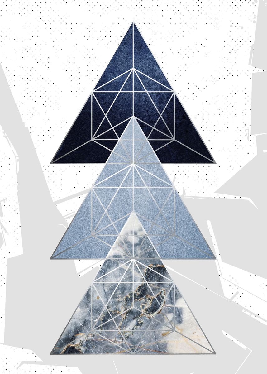 '3 Triangles' Poster, picture, metal print, paint by Urban Epiphany ...