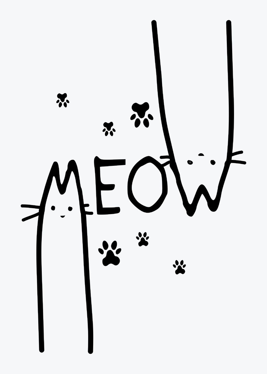 'Moew' Poster, picture, metal print, paint by Neon Moon | Displate