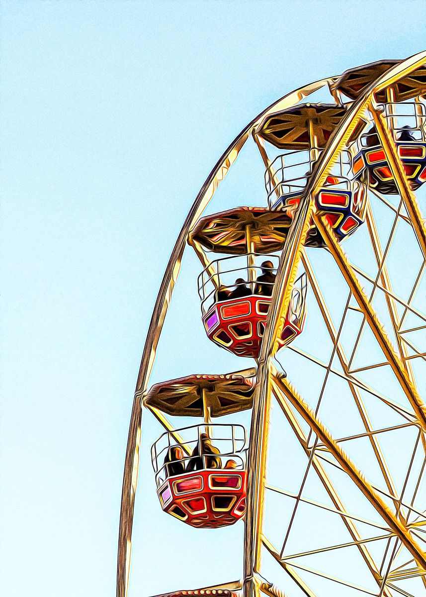'Ferris wheel in luna park' Poster, picture, metal print, paint by ...