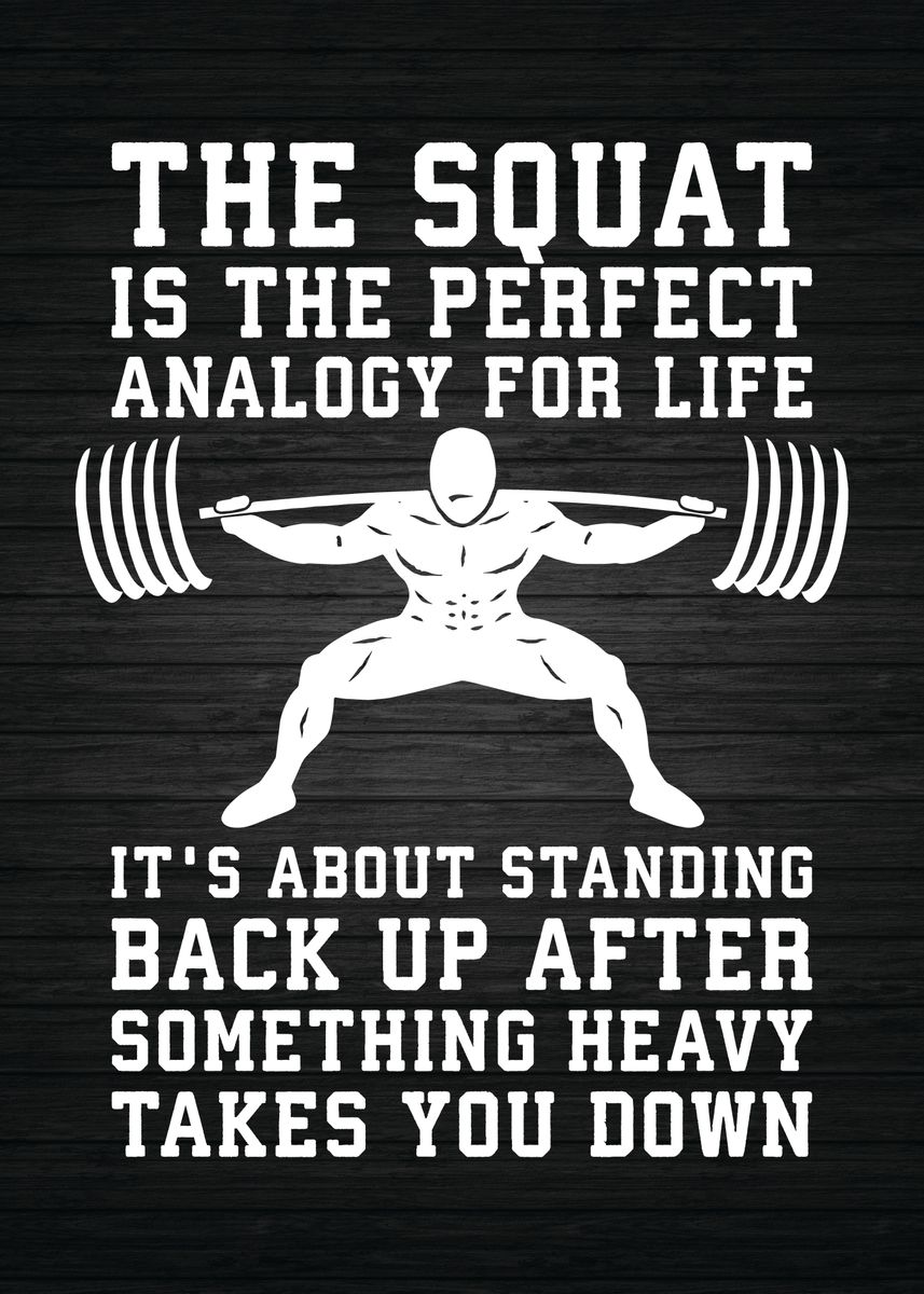 'Funny Squat Motivation' Poster, picture, metal print, paint by CHAN ...