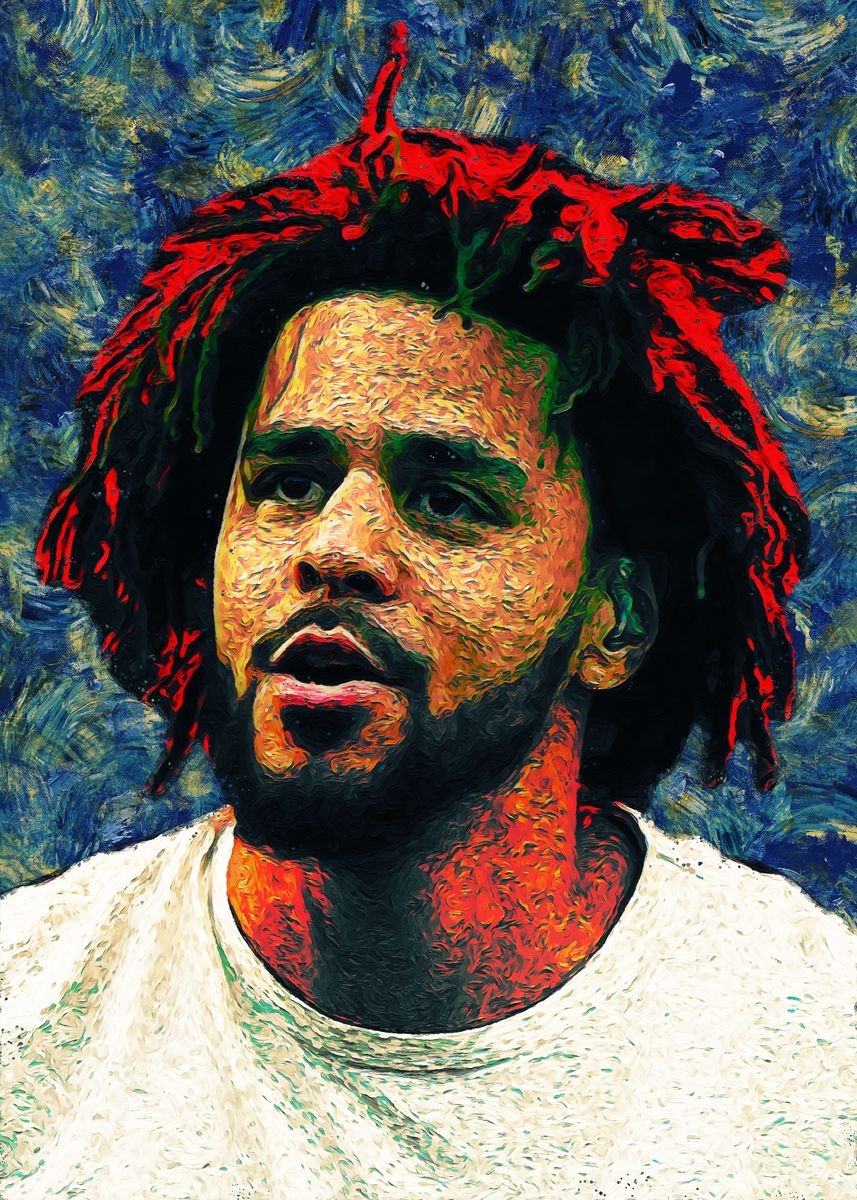 'J Cole' Poster, picture, metal print, paint by SA KE | Displate