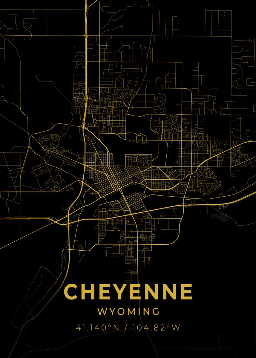 'Cheyenne Wyoming' Poster, picture, metal print, paint by Conceptual ...
