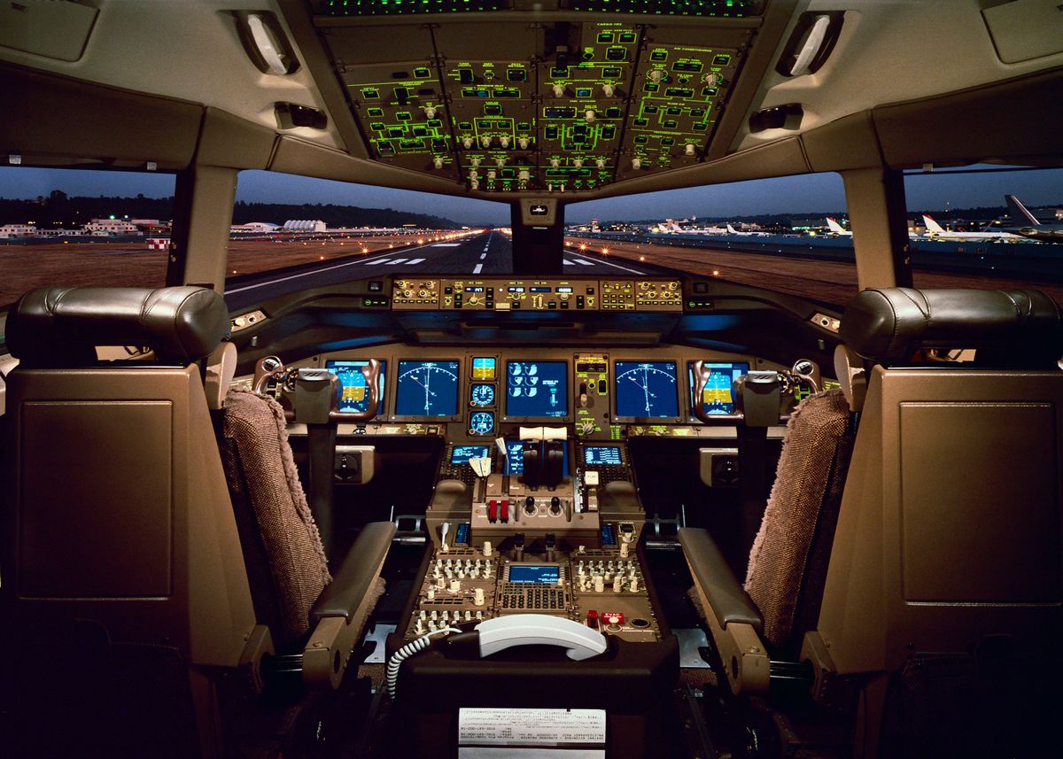 'BOEING 777 pilot cabin' Poster by Dimo | Displate