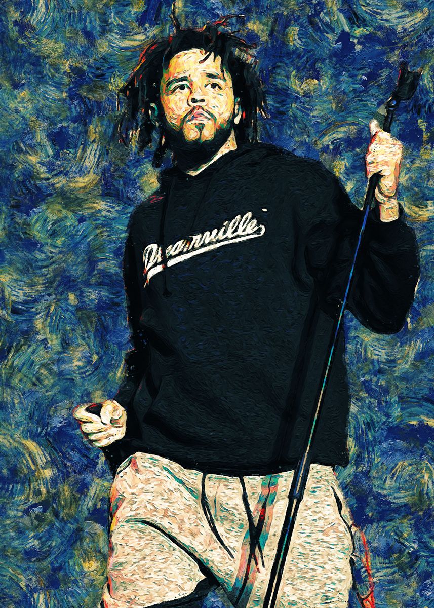 'J Cole' Poster, picture, metal print, paint by SA KE | Displate