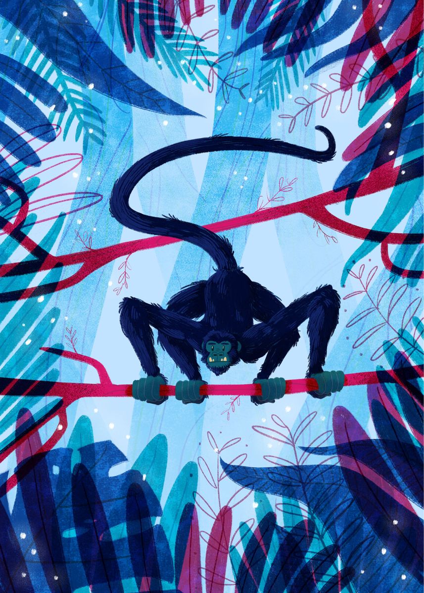 'SpiderMonkey' Poster, picture, metal print, paint by Valerio Buonicore ...