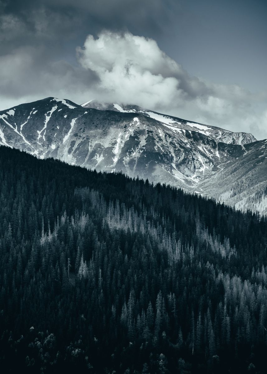 'Cloud over mountain' Poster, picture, metal print, paint by Adam ...
