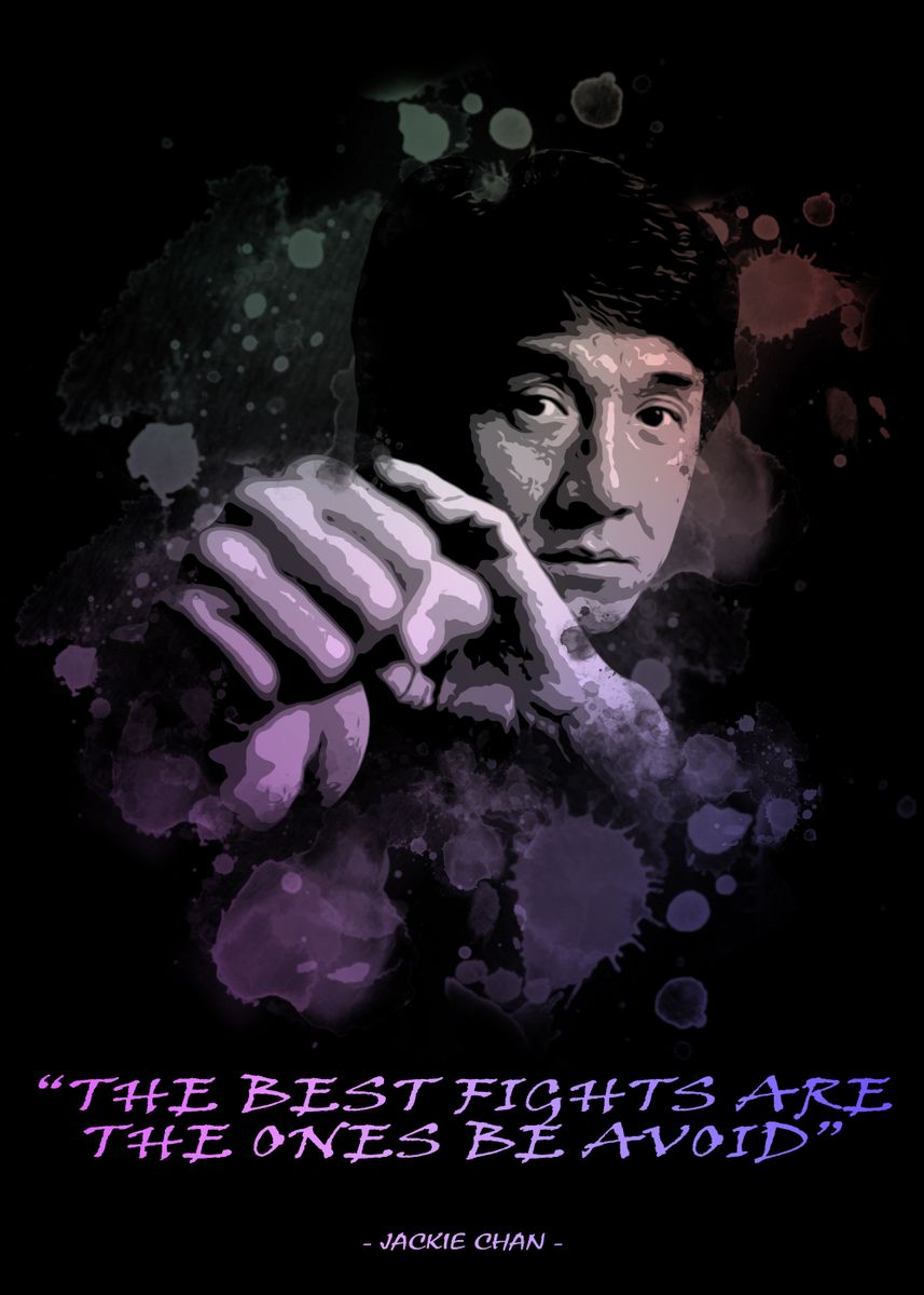 'Jackie Chan' Poster, picture, metal print, paint by Pegasus Art | Displate