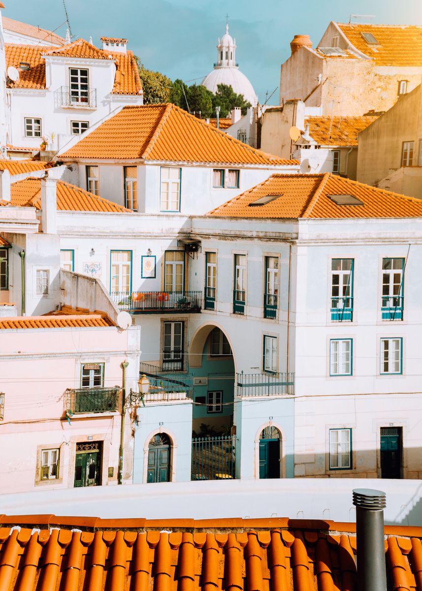 'Colorful Red And White Cit' Poster by Noah | Displate