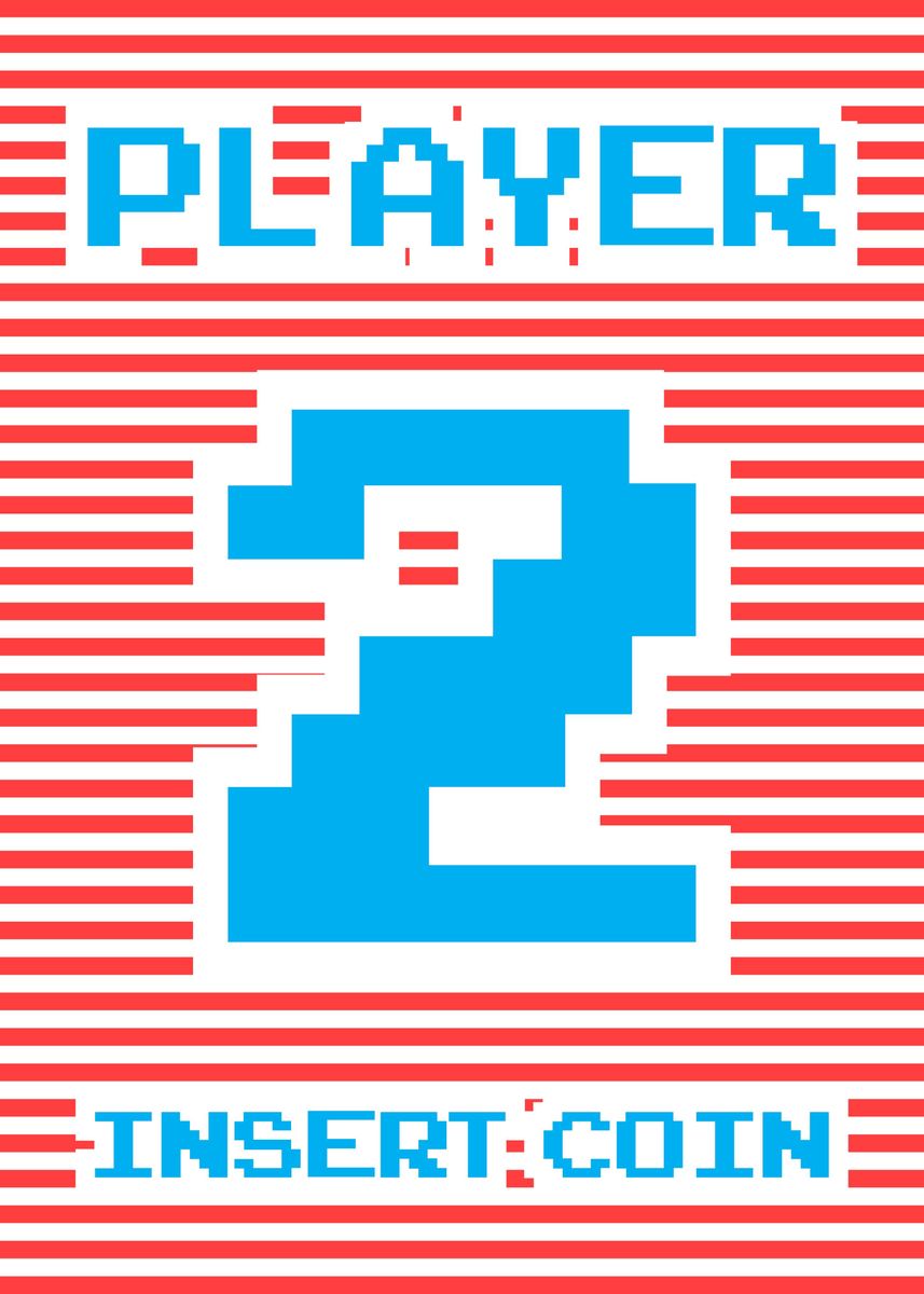 'Player 2 Gamer Design' Poster, picture, metal print, paint by ALMA ...