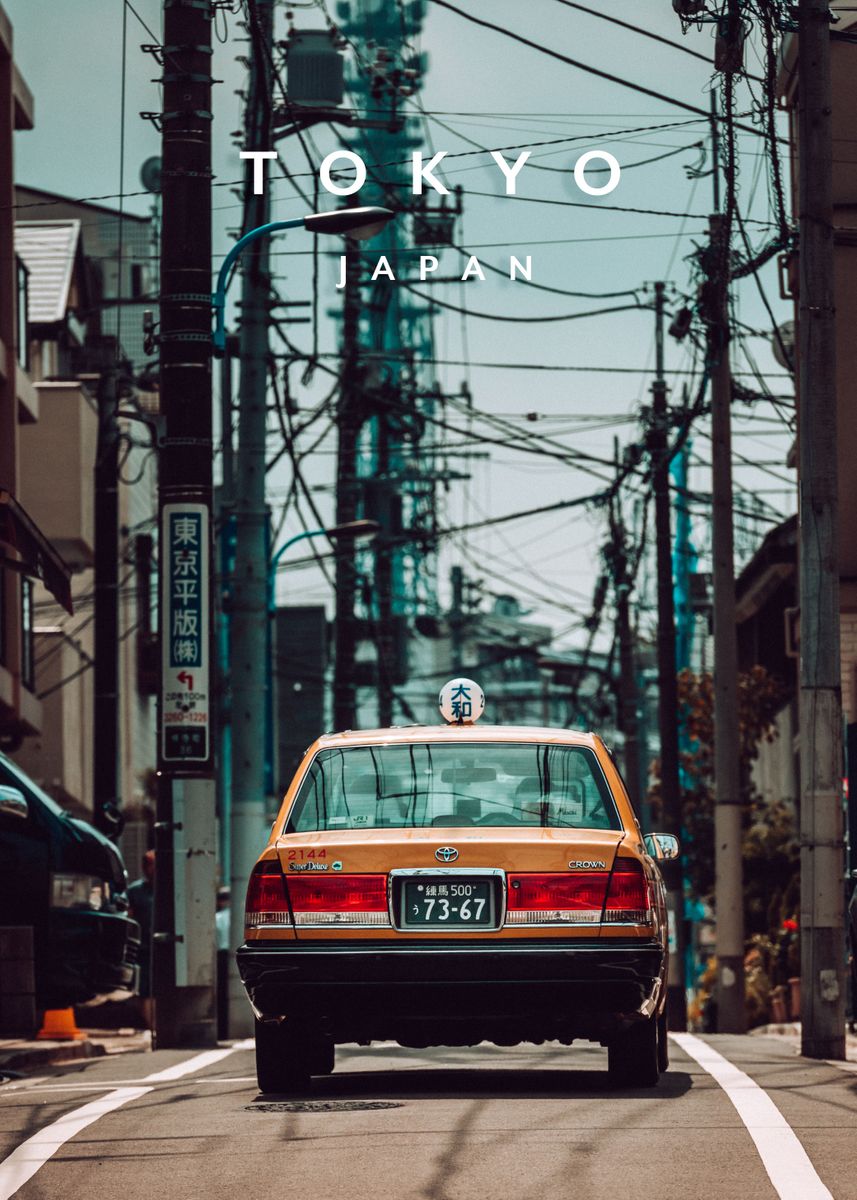 'Tokyo and Taxi' Poster by Nicolas Wauters | Displate