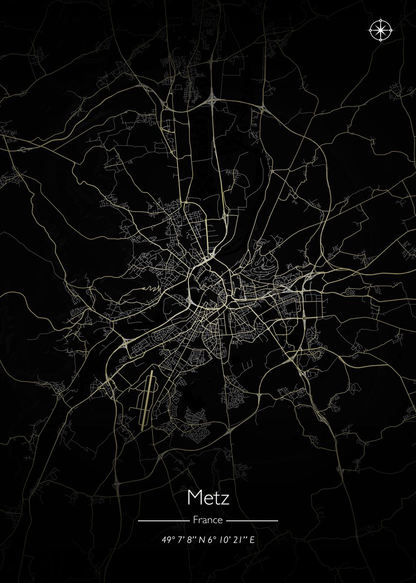 'Metz' Poster, picture, metal print, paint by MaPetiteVille com | Displate