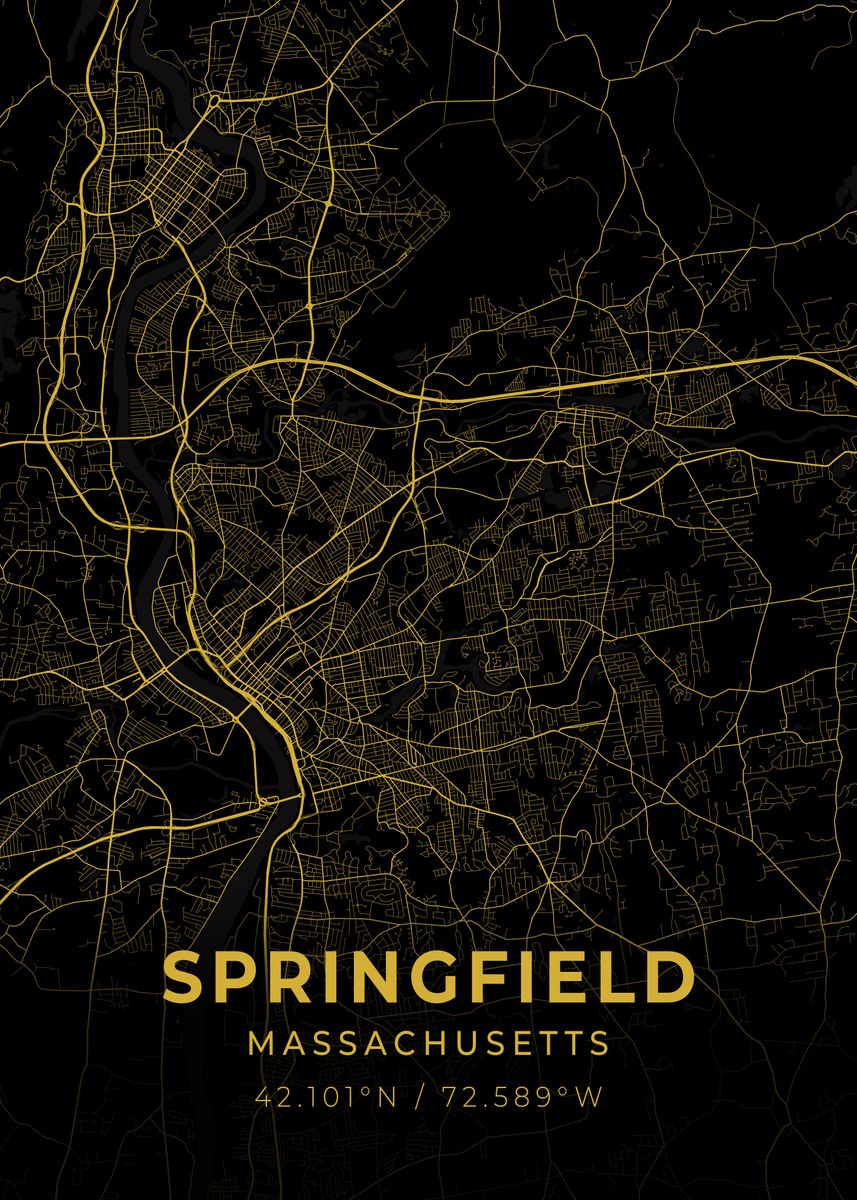 'Springfield Massachusetts' Poster, picture, metal print, paint by ...