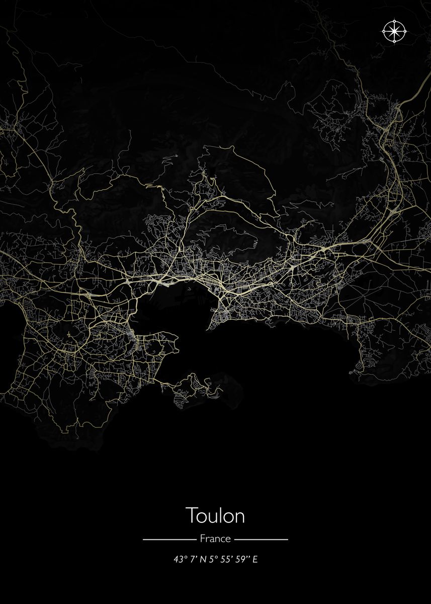 'Toulon' Poster, picture, metal print, paint by MaPetiteVille com ...