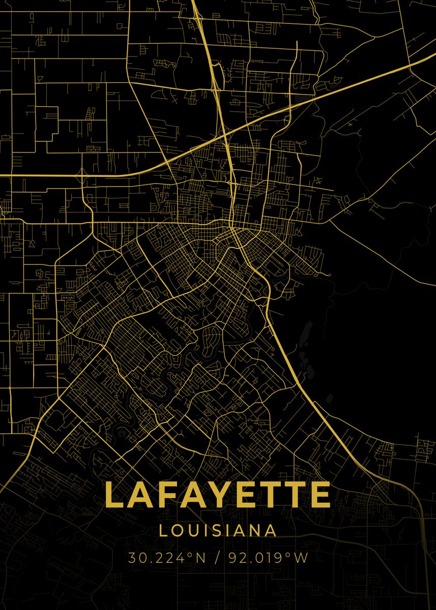 'Lafayette Louisiana' Poster, picture, metal print, paint by Conceptual ...